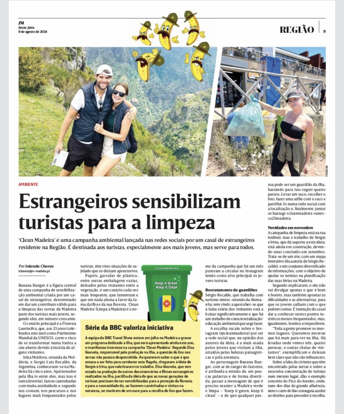 Foreign Couple living in Madeira sensitise visitors for the importance ...